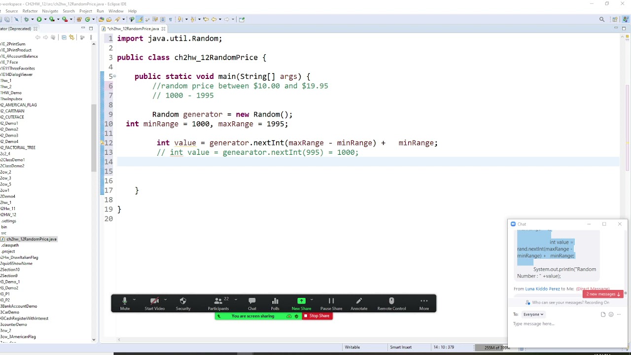 java, ch2hwE 12,  modify a random number method to create random decimal numbers.  use printf method