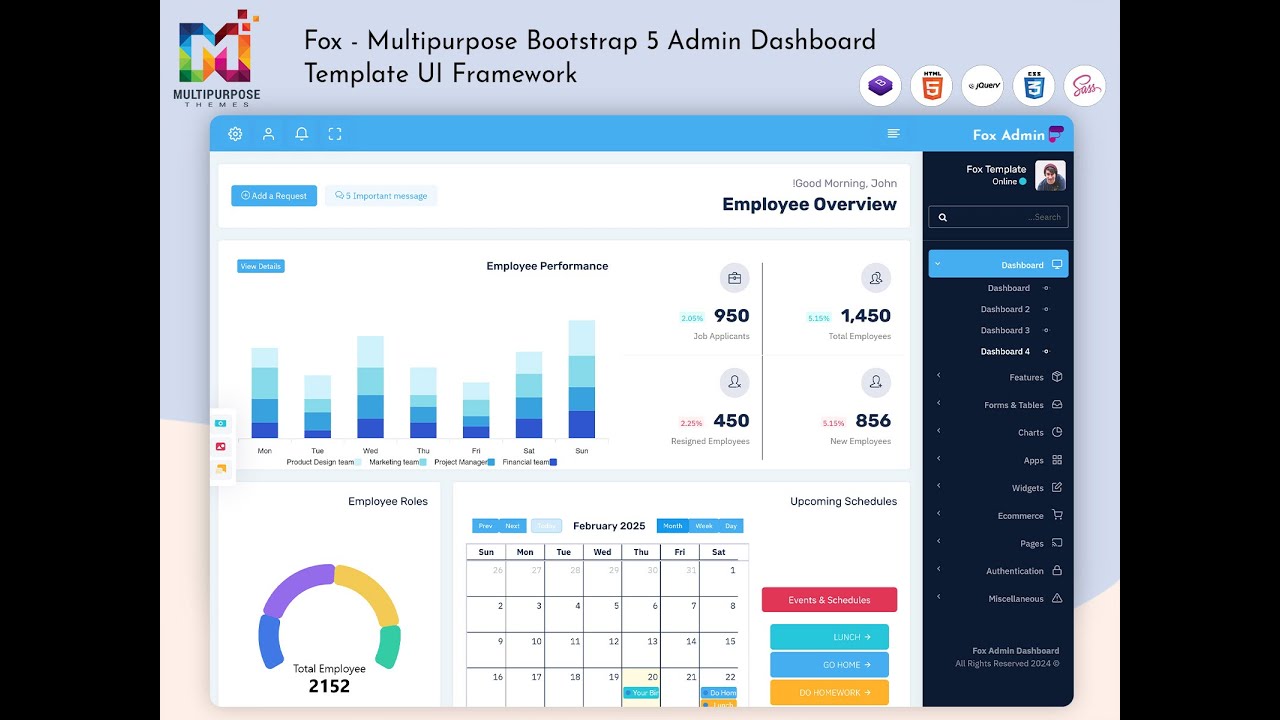 Modern Bootstrap 5 Dashboard Template for WebApps & Admin Panels
