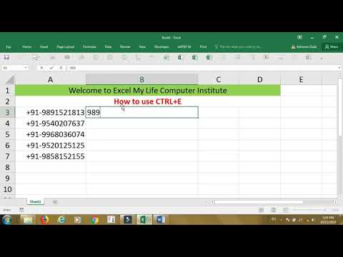 How to use CTRL+E in Excel