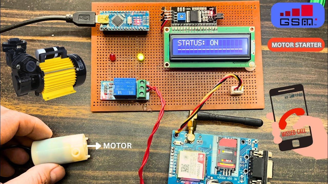 Missed Calls Based On/Off Water Pump Control Using GSM SIM800A and Arduino