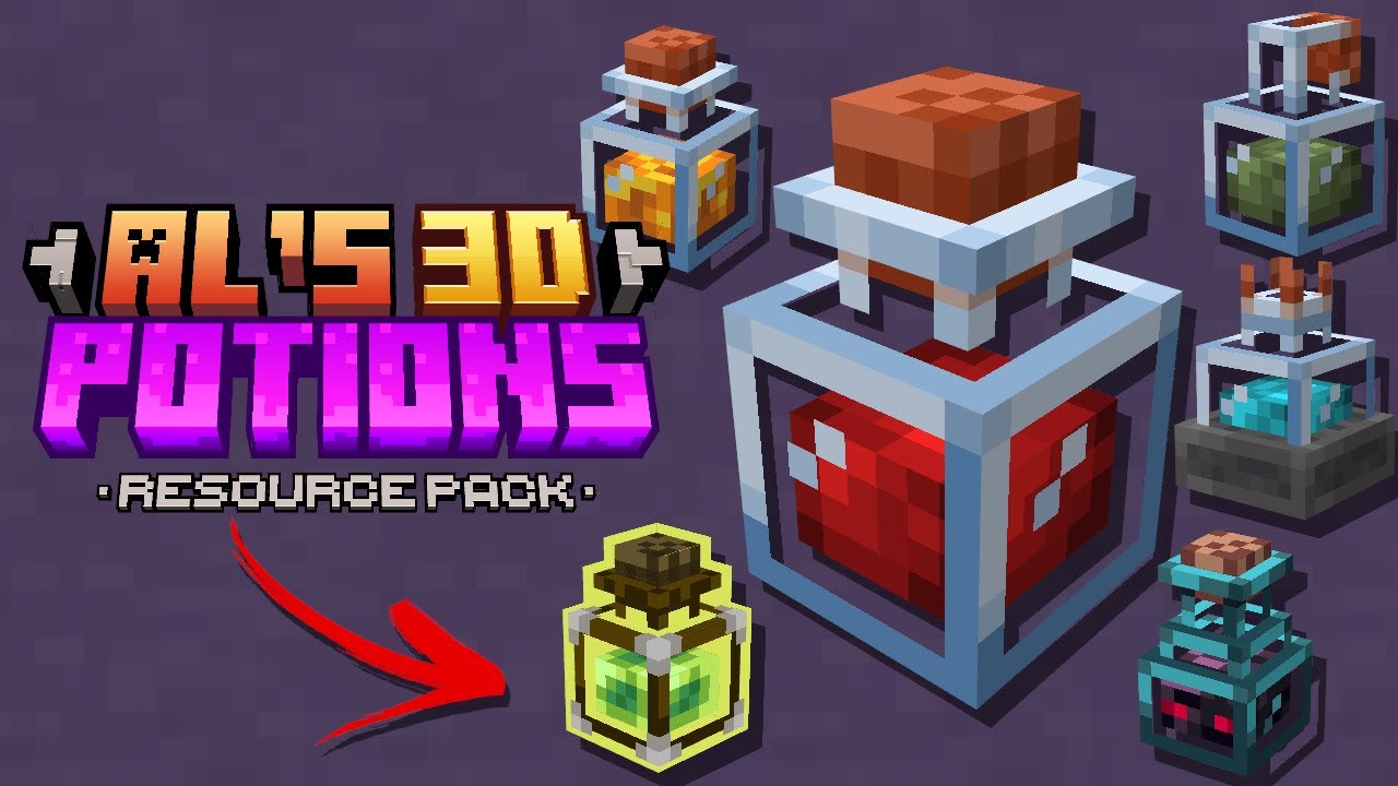 I made Potions 3D! | Minecraft resource pack 1.21.1 - 1.21.4