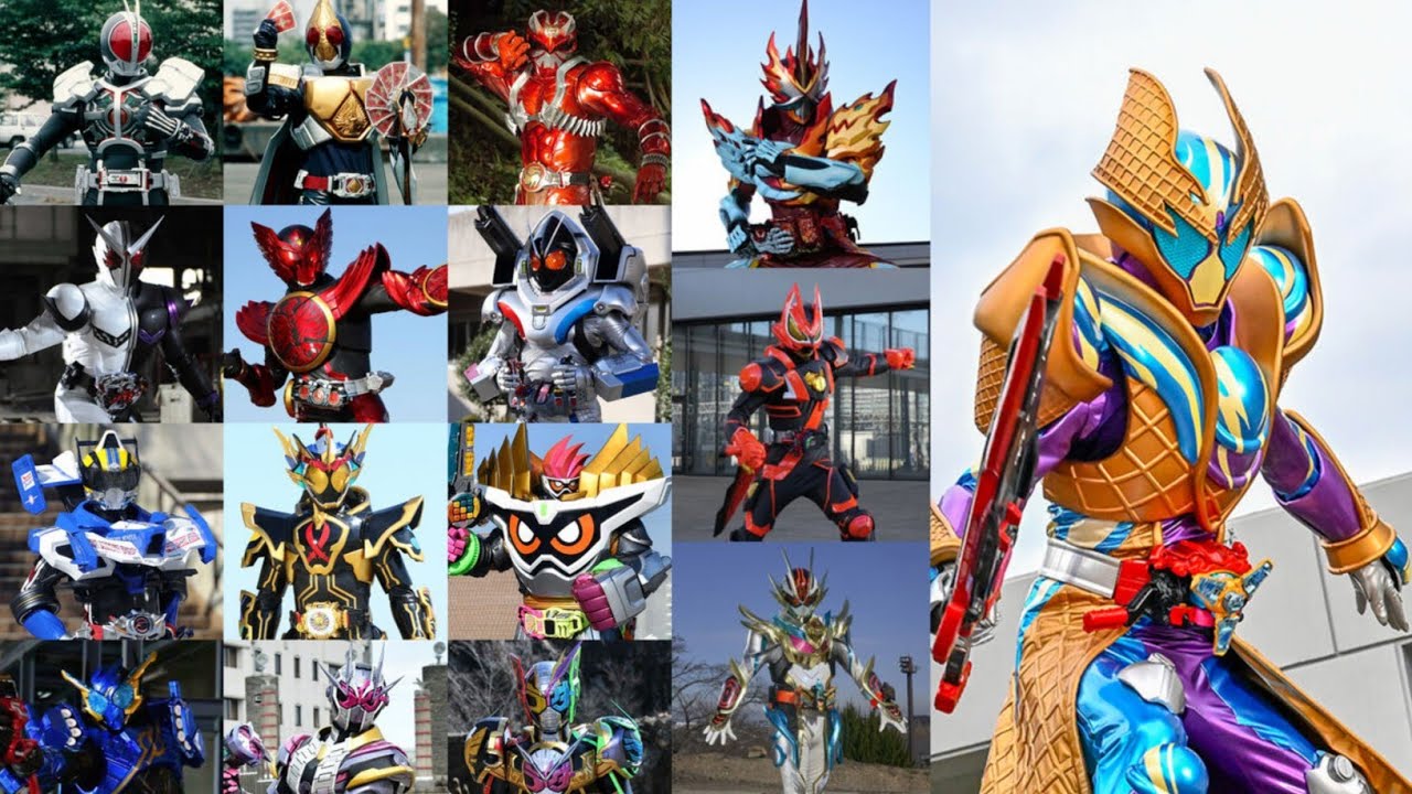 All Kamen Rider Super Forms Henshin & Finishers (Kuuga-Gavv)