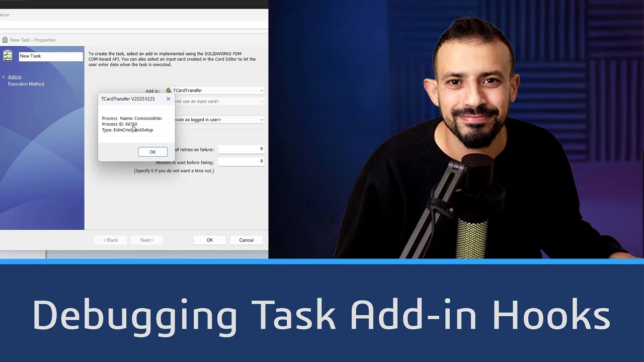 SOLIDWORKS PDM Task Add-in Development (C#) - Debugging Task Add-In Hooks