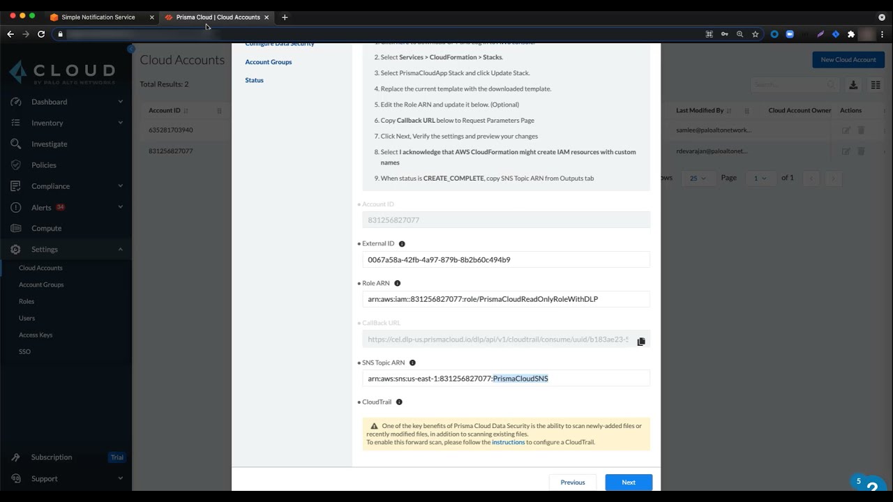 Troubleshooting Onboarding for Prisma Cloud Data Security: Unauthorized Access Error