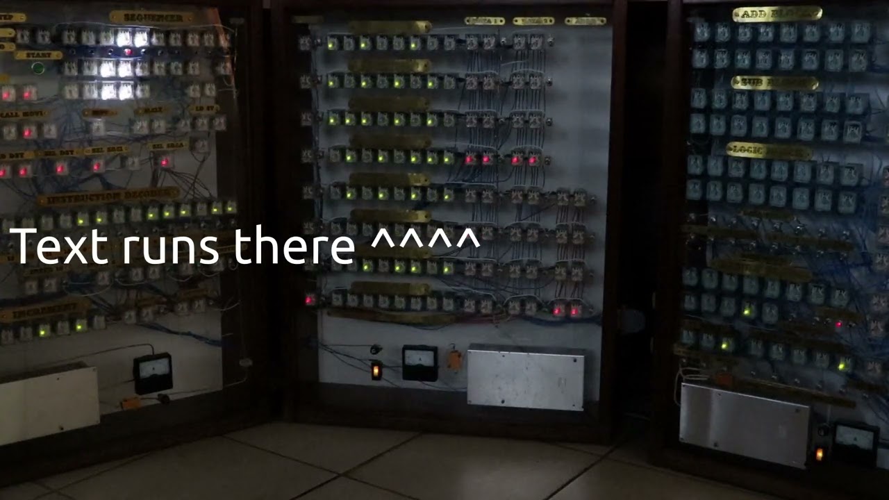 Demo: Relay computer scrolls the text (50x speed)