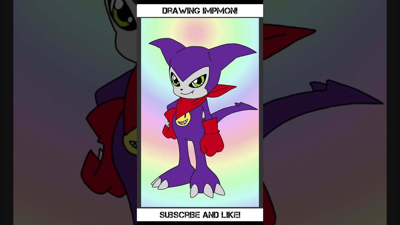 Drawing a Digimon - Impmon #Shorts
