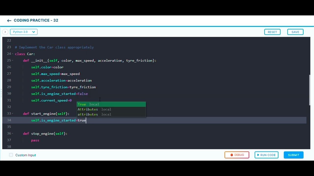 Python coding practice-32  car-3  #python #coding #solutions