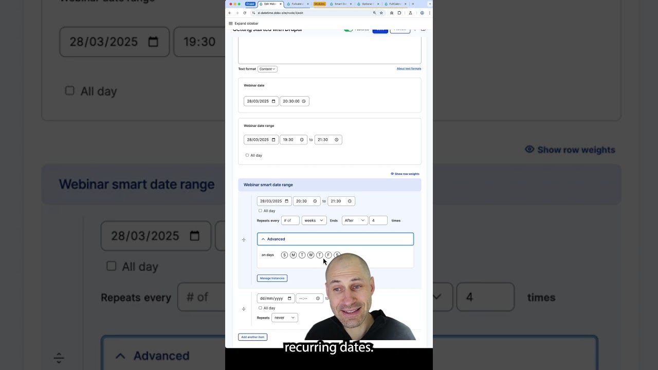 Summary: Getting Started with Dates and Calendars in Drupal CMS