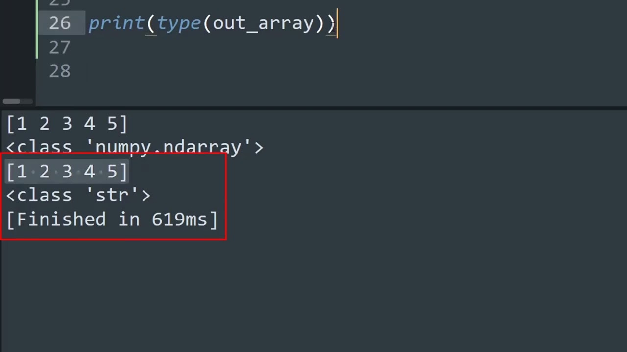 Convert Numpy array to String using Python