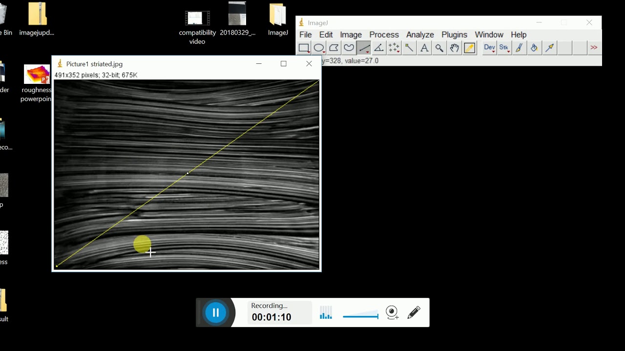 roughness test using image J