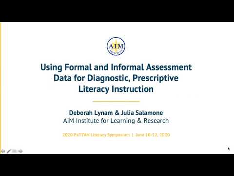 Lynam - Using Formal and Informal Assessment Data for Diagnostic, Prescriptive Literacy Instruction