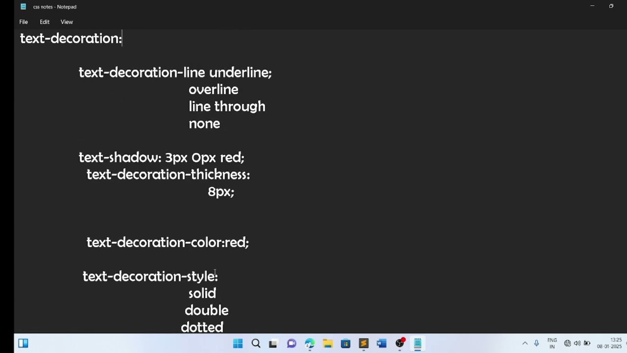 CSS Text Decoration Properties Explained | Web Development Full Course | CSS Tutorial for Beginners