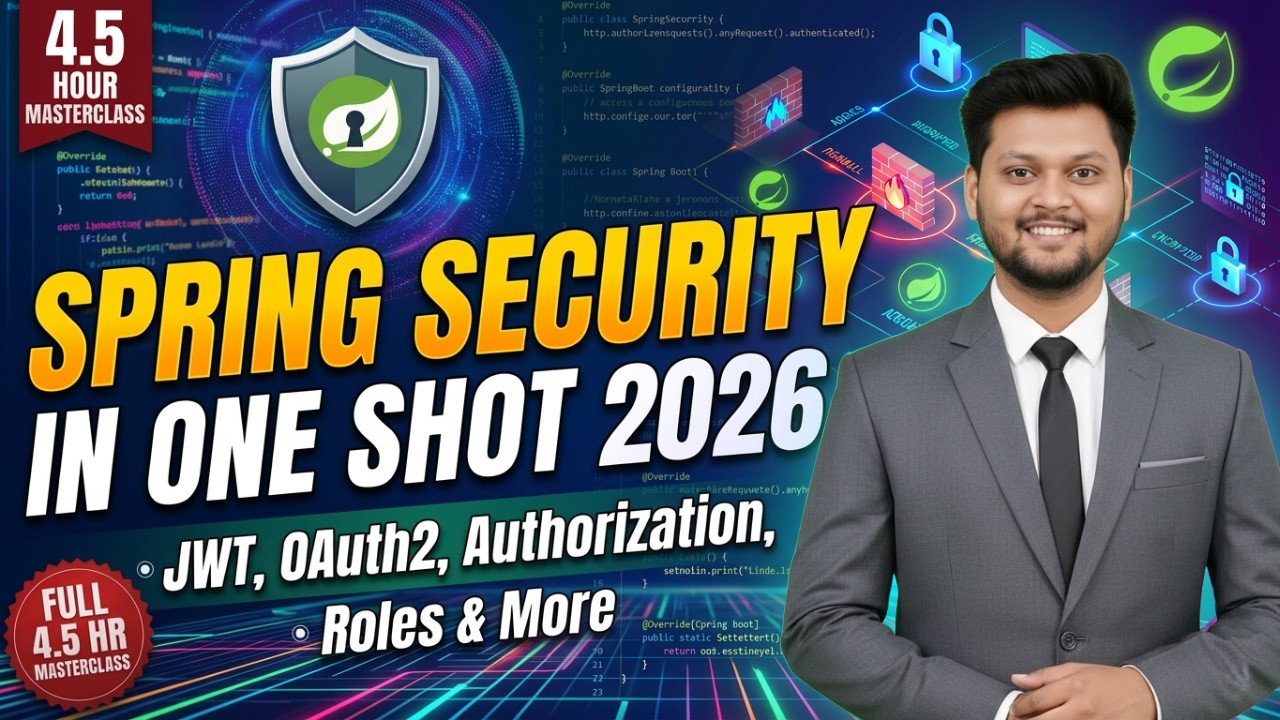 Master Spring Security In One Shot 2026 🔐 (JWT + OAuth2 + Authorization, Roles & More) 🚀