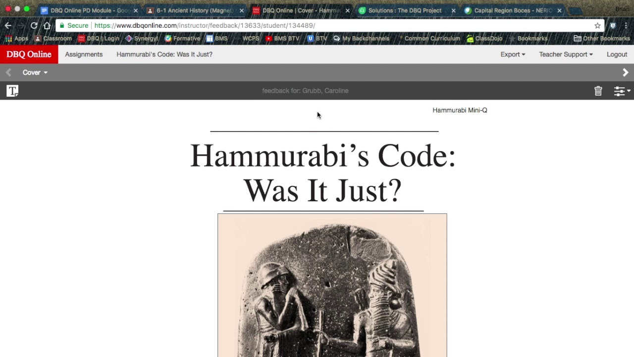 Accessing DBQ Online
