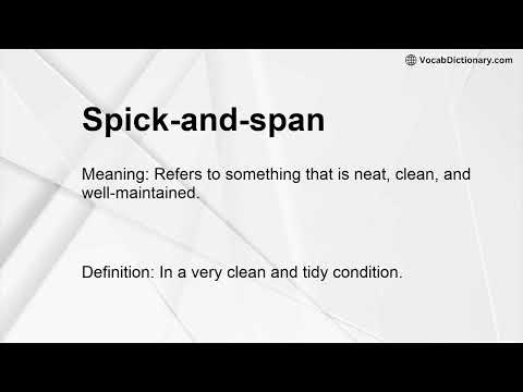 Spick-and-span Meaning