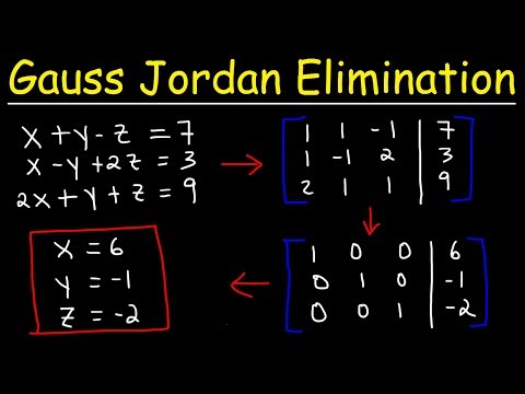 Gauss Jordan Elimination and Reduced Row Echelon Form Video Lecture ...