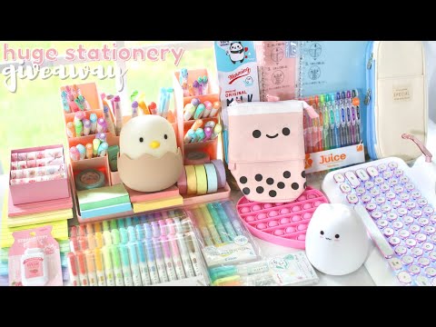 Huge school supplies haul ✨ stationery giveaway 2021
