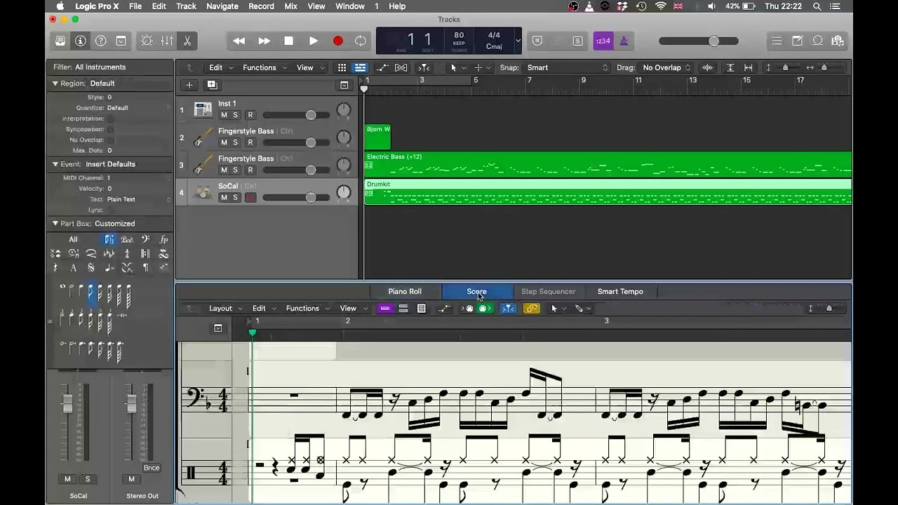 Logic Pro X - Drum Score Setup