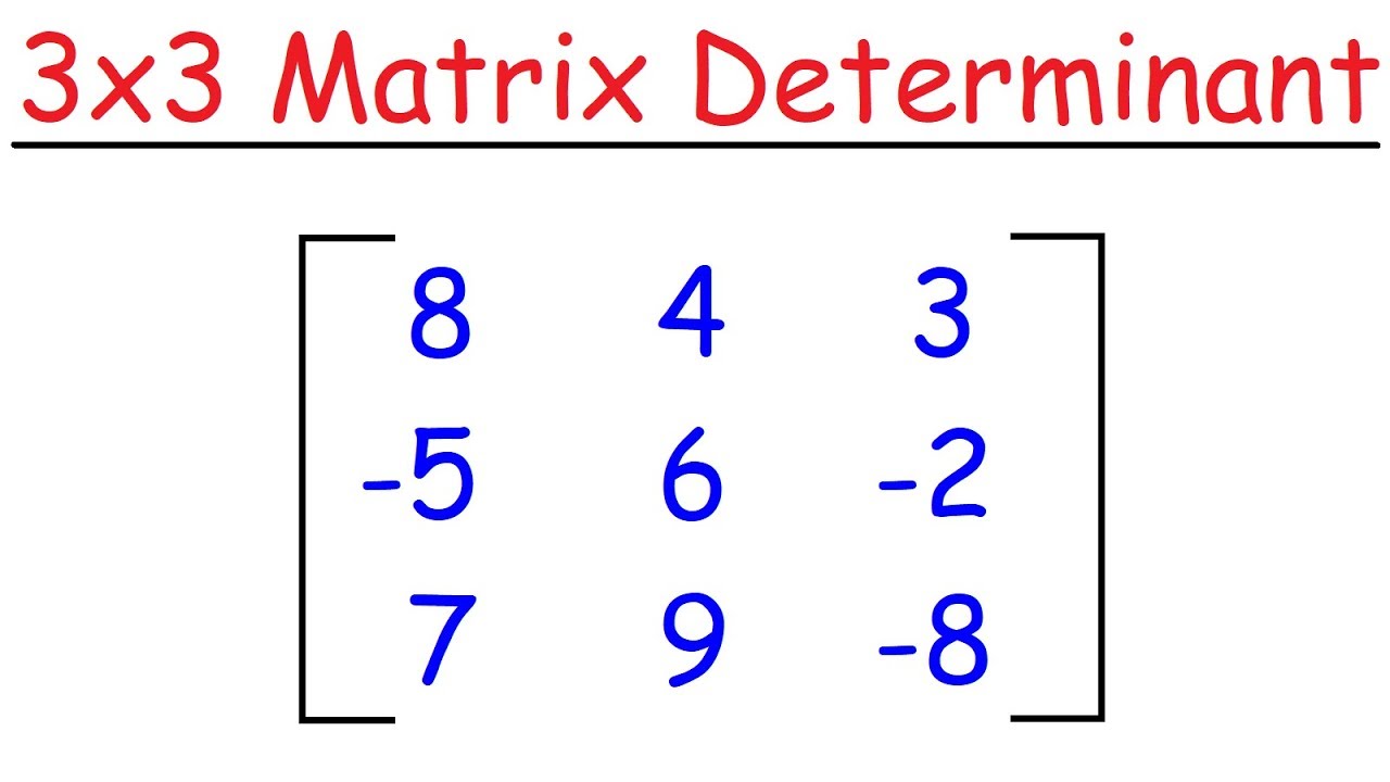 How To Find The Determinant of a 3x3 Matrix
