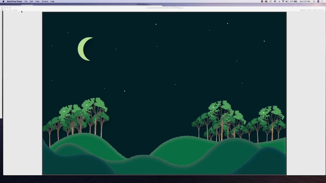 Adobe illustrator beginner - Green night pine trees