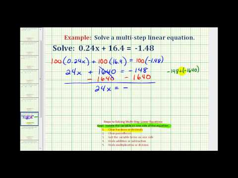 Ex: Solve a Two-Step Equation with Decimals | Math Help from Arithmetic ...
