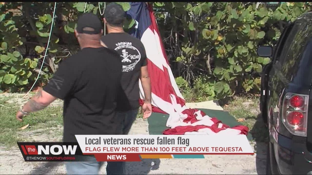 Local veterans rescue fallen flag