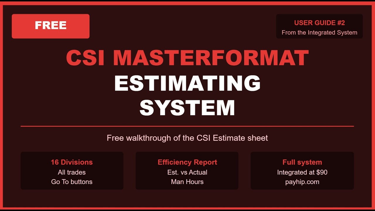 Free Integrated_CSI_Estimating_System_User_Guide.docx #1