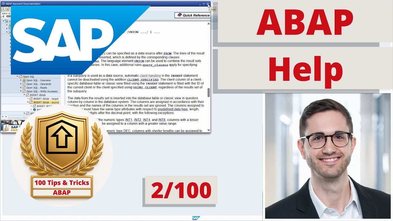 Call ABAP Documentation and Help out of SAP GUI | ABAP Tip #2