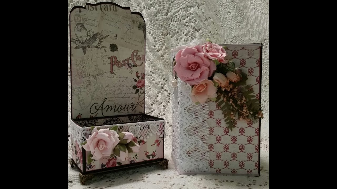 Part 1 Tutorial: Tag Box with Mini Album; Authentique Romance