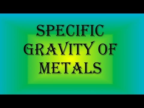 Specific Gravity Of Metals