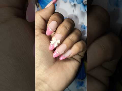 press-on nail set | easy pearl nail art at home 💅 #shorts #nailart @nailartby_ramaa#piubhol