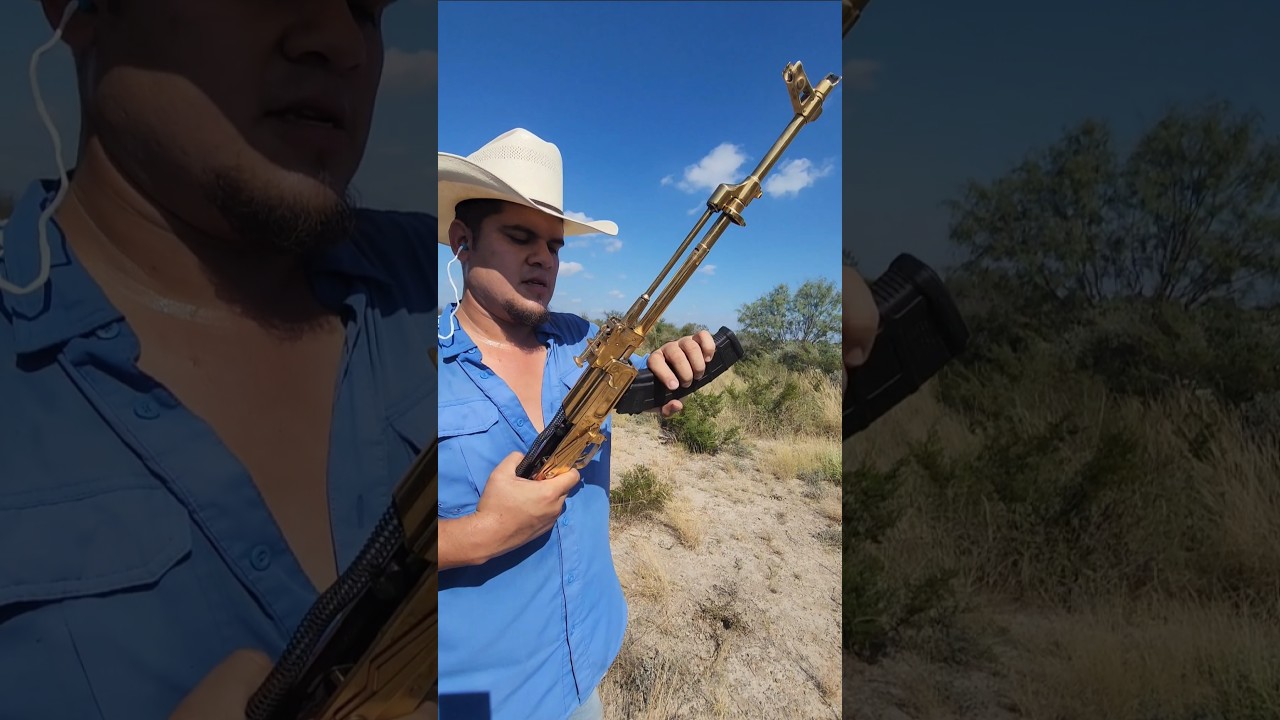 The ugliest gold AK47 in the world, it was lost #jimenezsaddles #goathorn #luxuryweapons #weapon