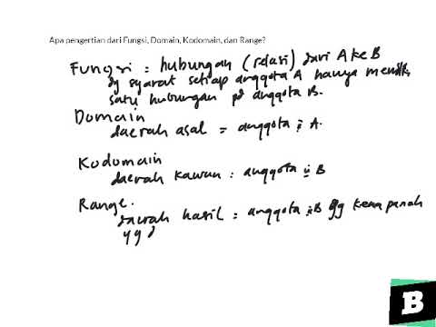 Apa pengertian dari Fungsi, Domain, Kodomain, dan Range?