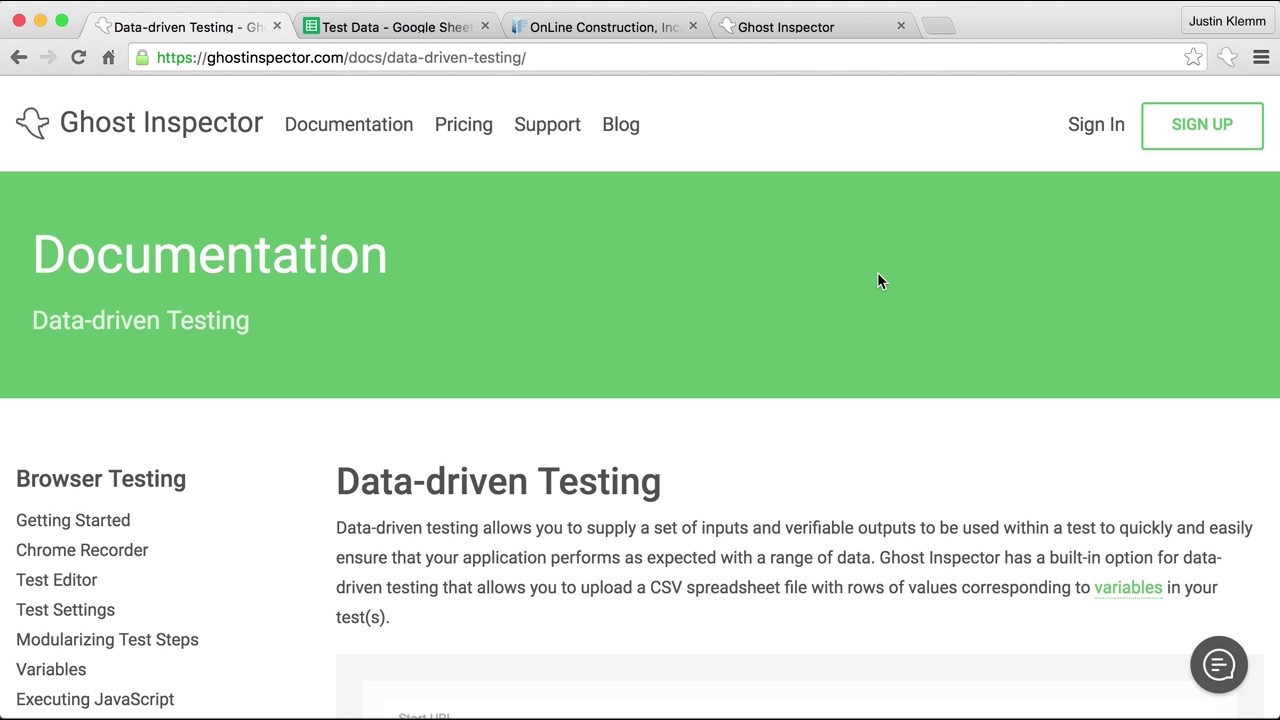 Data-driven Testing with Selenium using Ghost Inspector
