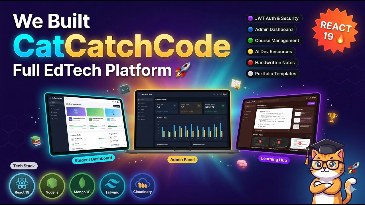 CatCatchCode – Full Stack EdTech Platform | React 19 + Node + MongoDB | Complete Learning System