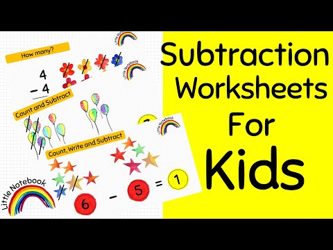How to teach Subtraction to kids || Maths Worksheets for Toddler, Nursery, LKG, UKG, Preschool #1