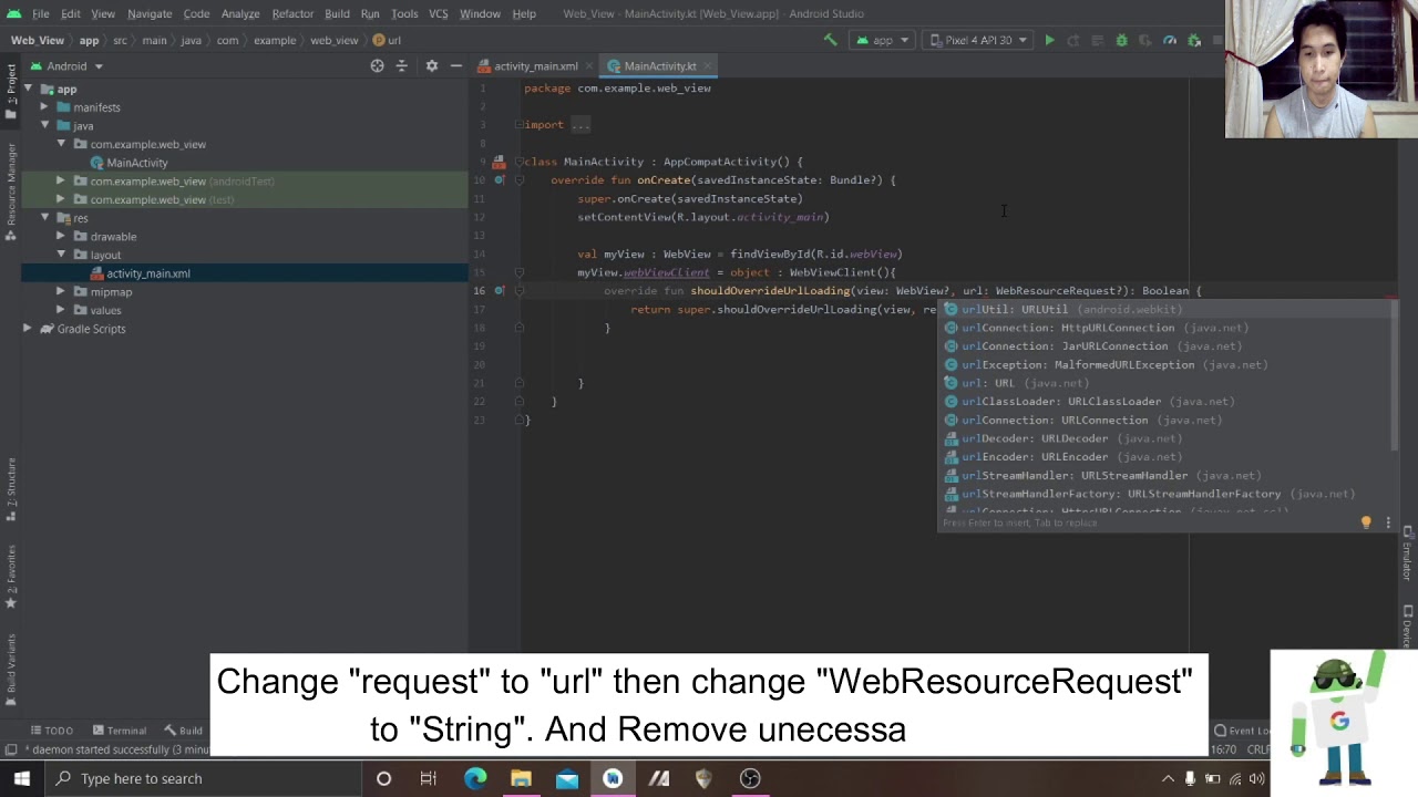 Creating a Simple Web View using Android Studio- Kotlin