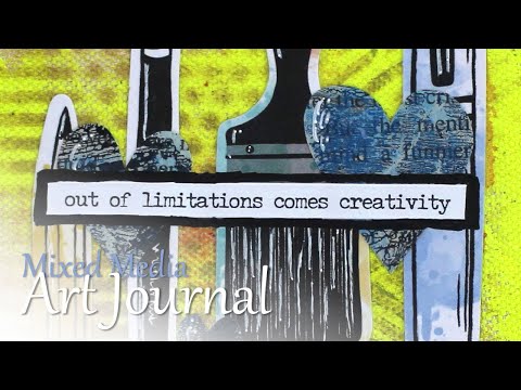 Art Supplies Collage | Tim Holtz Fabric Art Journal | Mixed Media Inspired