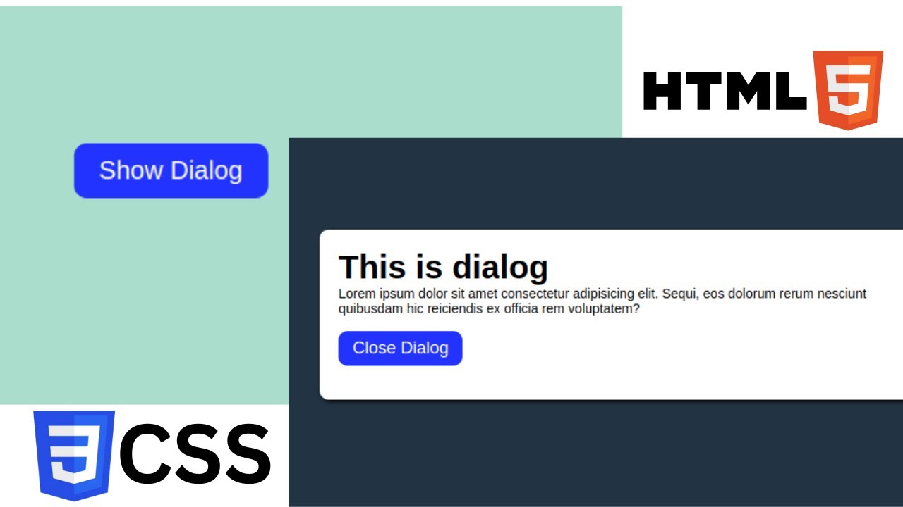HTML CSS JavaScript Popup Dialog | Alert Dialog in HTML CSS JS | HTML CSS project