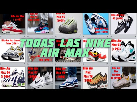 *TODAS LAS ZAPATILLAS NIKE AIR MAX* DESDE 1987-2020 AIR MAX1,AIR MAX 90,AIR MAX97