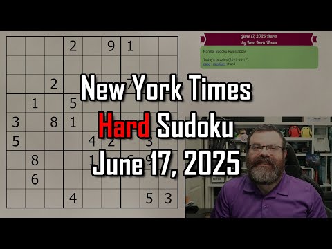 NYT Hard Sudoku Walkthrough | June 17, 2025