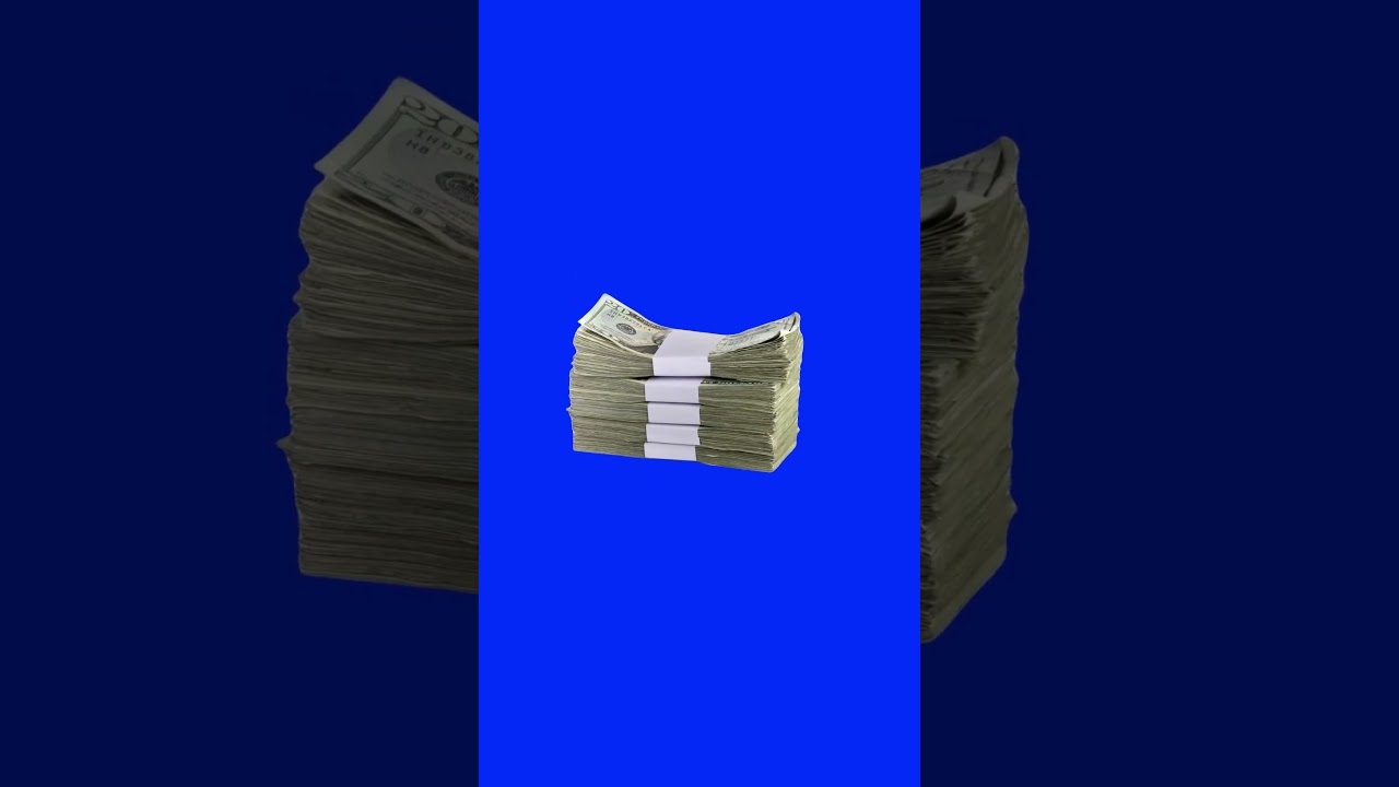 Money stacking on blue screen  #free #filmstockeffect #chromakey #greenscreen #money #dollar