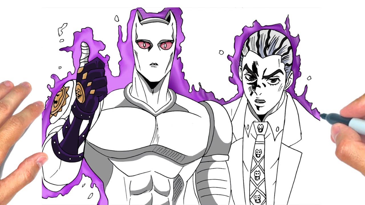 How To Draw Killer Queen Kira || Step By Step || JoJo's Bizarre Adventure drawing tutorial