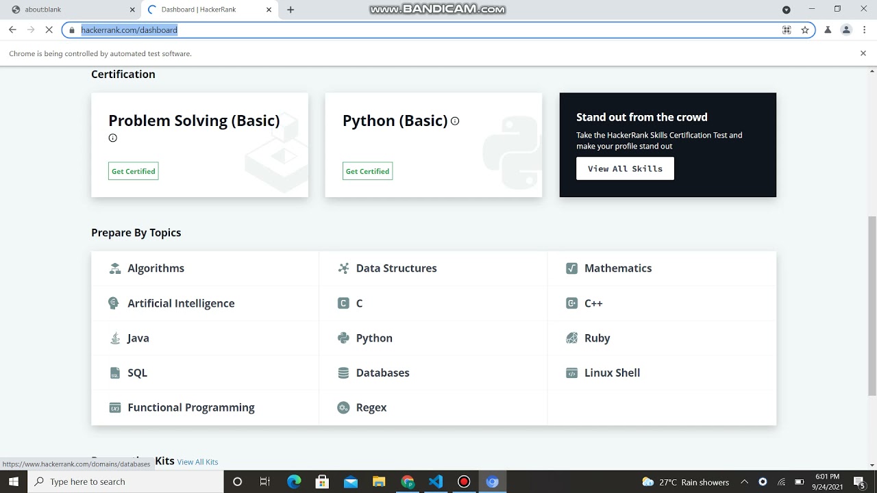 Code submission in Hackerrank  using automation |