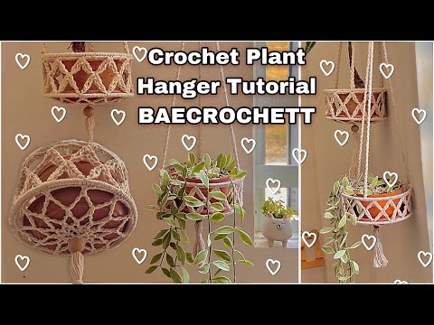 Cute Crochet Plant Hanger Tutorial | Boho | BAECROCHETT