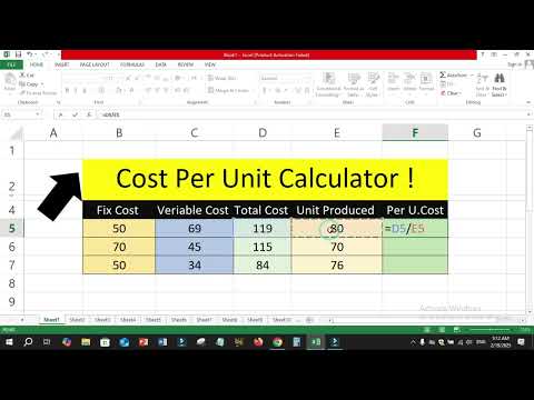 How To Calculate Cost Per Unit in Excel | Calculating Unit Cost in Excel | Learn Unit Cost Formula