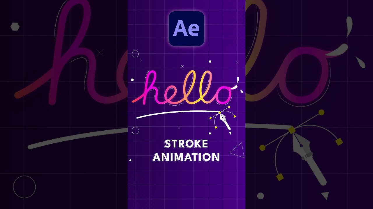 Handwritten Text Stroke Animation in After Effect #tutorial
