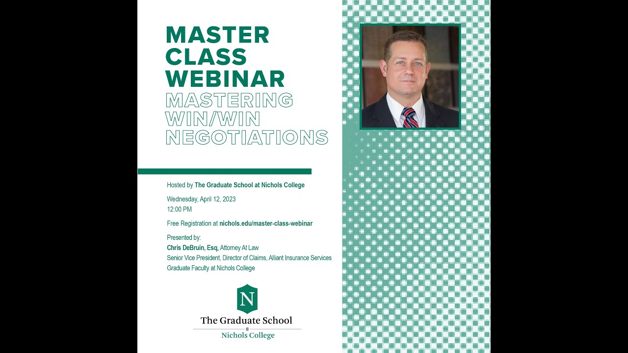 Master Class Webinar: Mastering Win/Win Negotiations