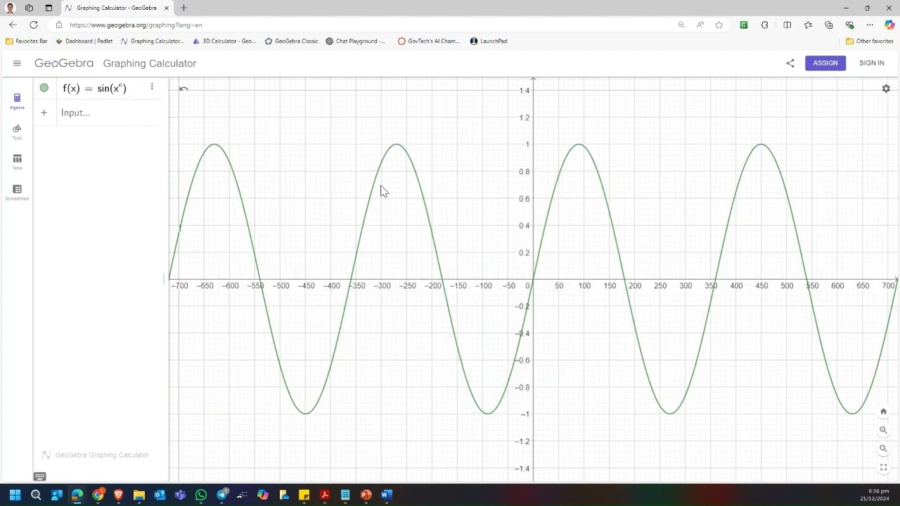 Trigonometry using GeoGebra