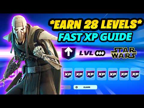 How to EASILY Earn 28 Levels XP & Unlock Grievous FOR FREE in Fortnite Star Wars (FAST)